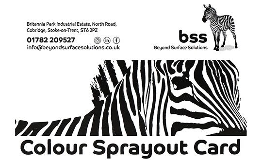 Spray confidently with our new colour test cards | Beyond Surface Solutions
